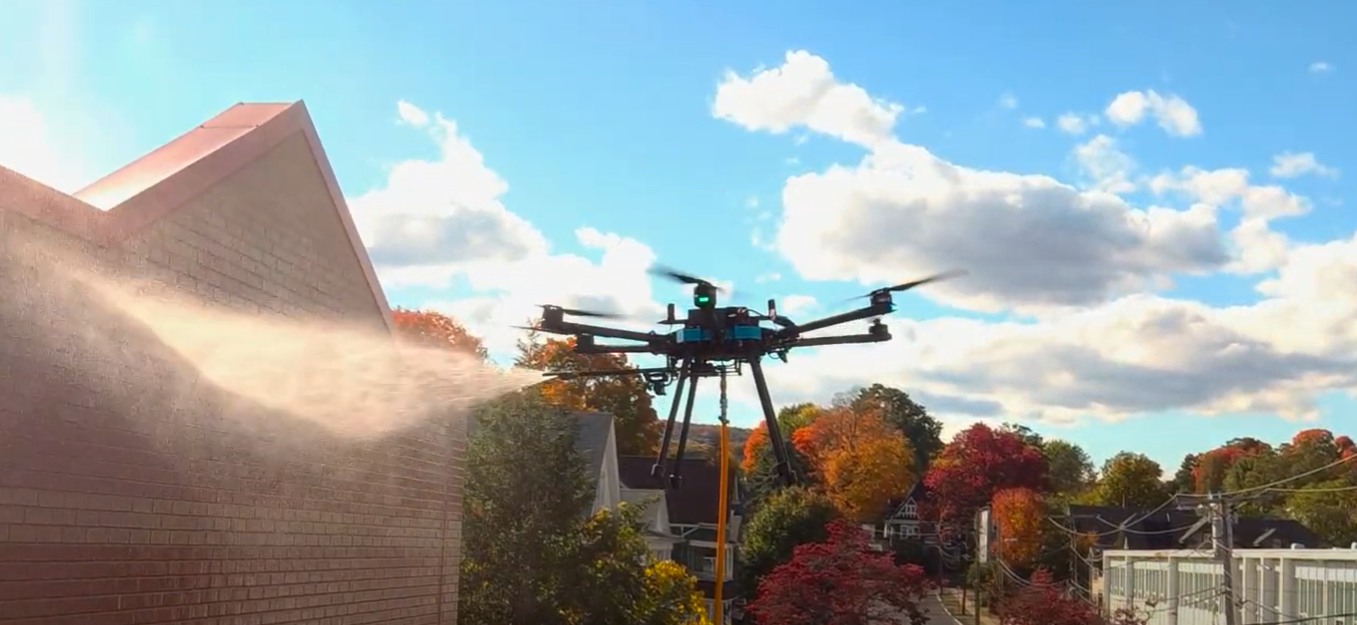 Soft Washing Cleaning Drones Roofs Windows Large Buildings
